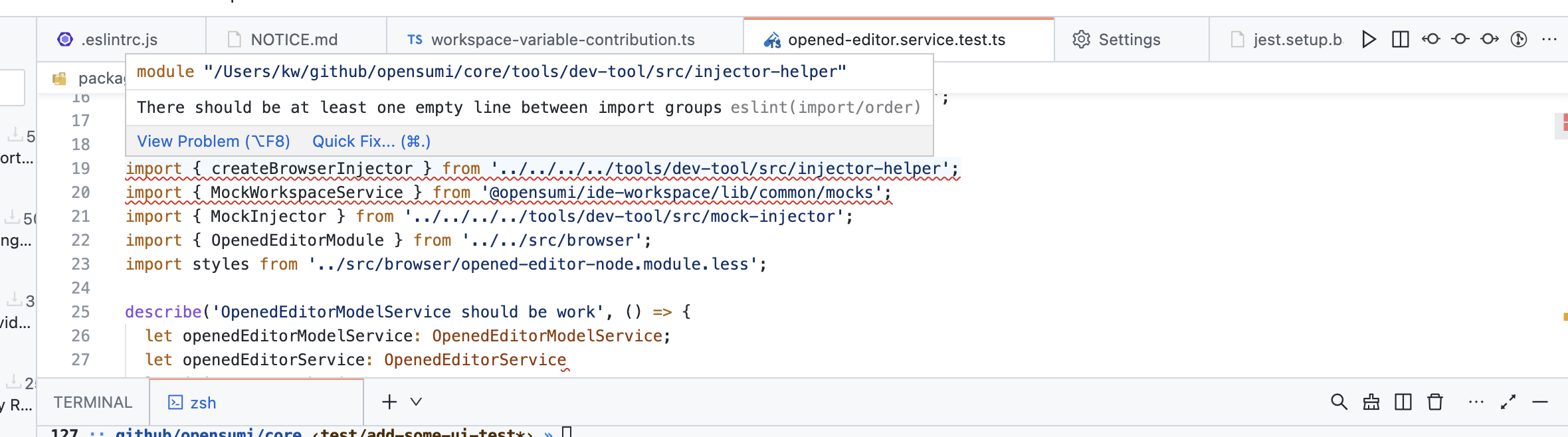 [FEATURE] 适配 ESLint 插件 2.2.6 版本 · Issue #1675 · opensumi/core · GitHub