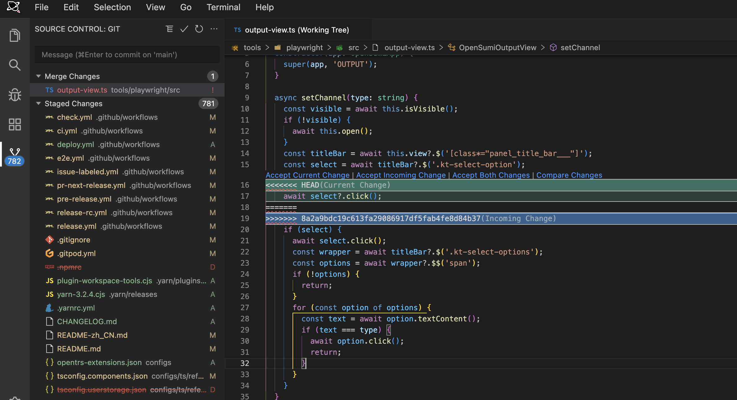 [BUG] MergeEditor can not be opened on this conflicts case · Issue #2232 · opensumi/core · GitHub