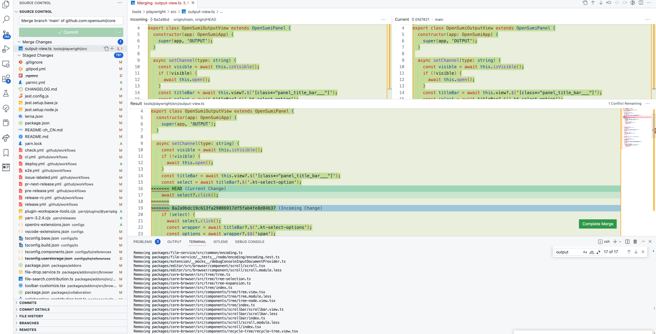 [BUG] MergeEditor can not be opened on this conflicts case · Issue #2232 · opensumi/core · GitHub