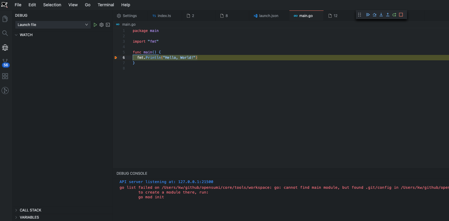 [BUG] 不支持 golang 调试 · Issue #2788 · opensumi/core · GitHub