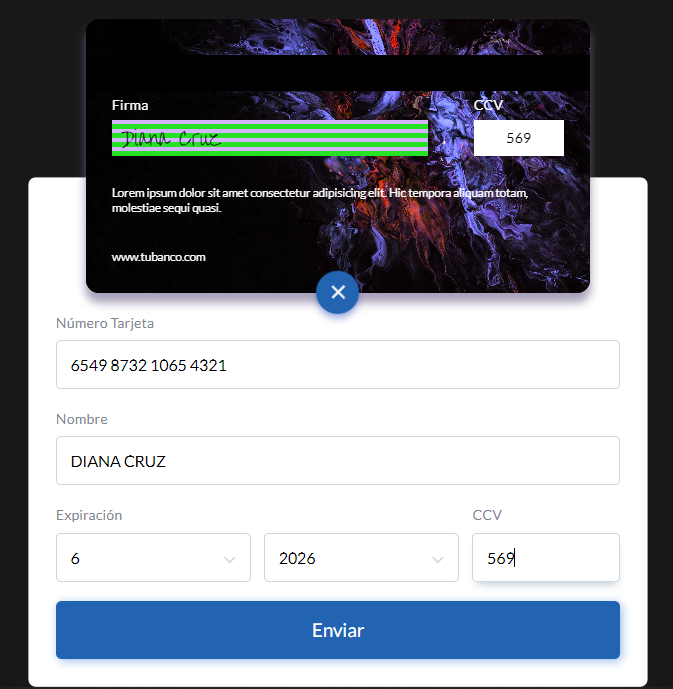 GitHub - dianacruzpro/Credit-card-form: Dynamic form with credict card