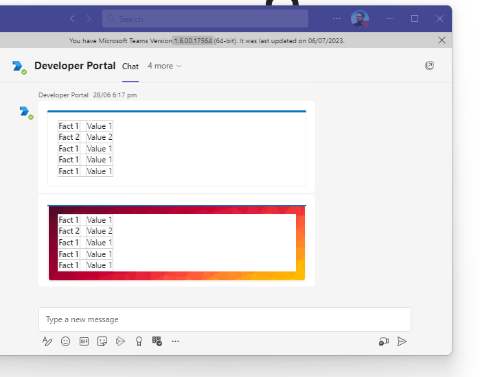 [Rendering] FactSet now renders as a table with visible borders in Teams Desktop · Issue #8955 ...