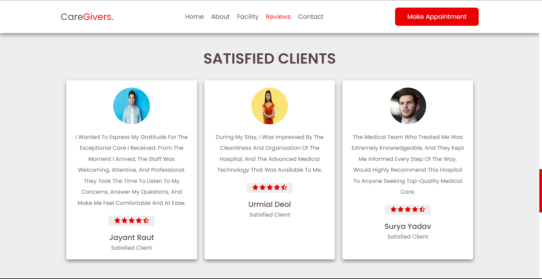 GitHub - Arpit0324/CareGivers: An Hospital website With an feature of taking an appointment from ...