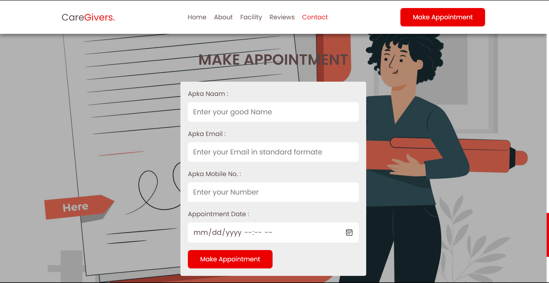 GitHub - Arpit0324/CareGivers: An Hospital website With an feature of taking an appointment from ...