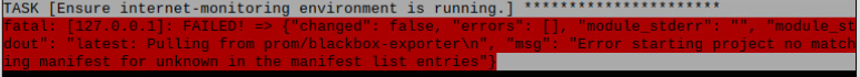 TASK [Ensure internet-monitoring enviroment is running] error · Issue #321 · geerlingguy ...