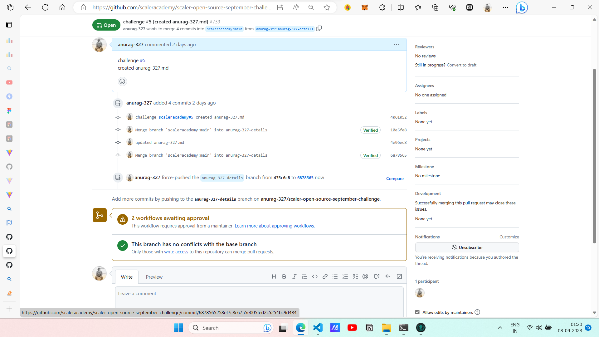 #Challenge 1 @anurag-327 · Issue #139 · scaleracademy/scaler-open-source-september-challenge ...