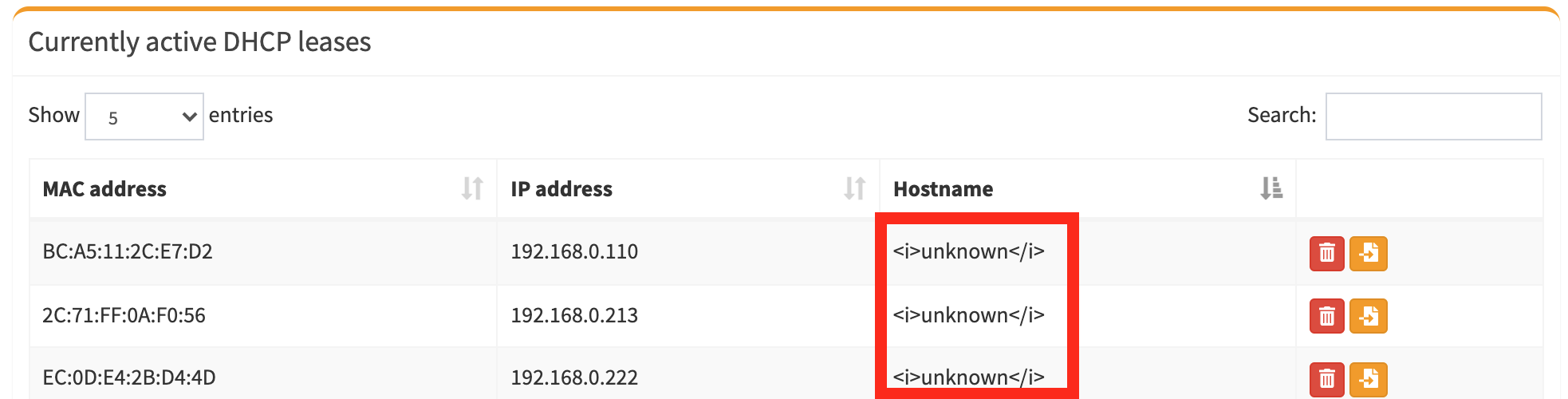 Hostname HTML not parsed in DHCP leases. · Issue #2099 · pi-hole/web · GitHub