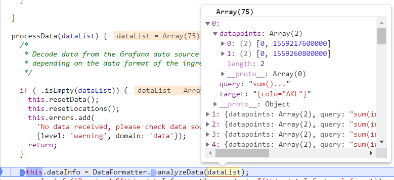 Obtaining data in timeseries format fails with "this.datapoints is ...