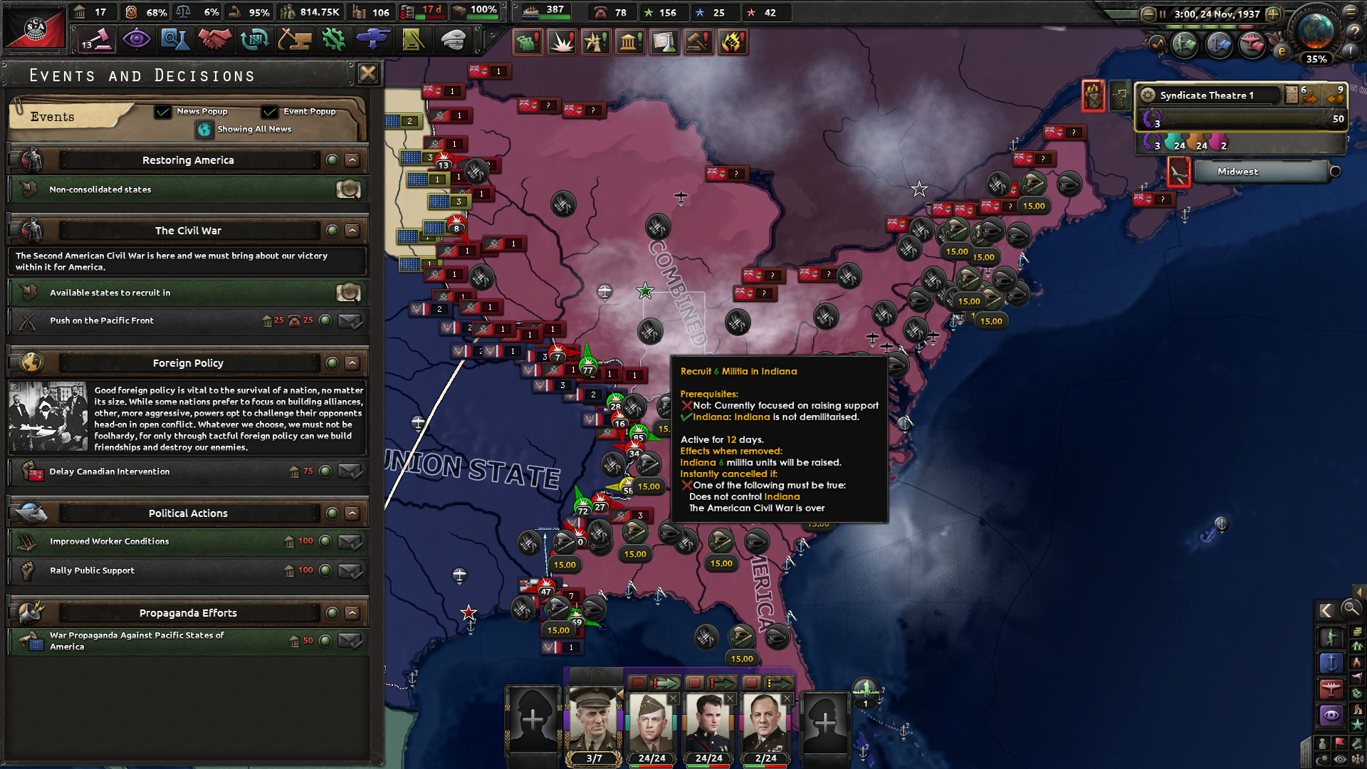 CSA - Militia recruitment blocked by loss even after regaining state ...