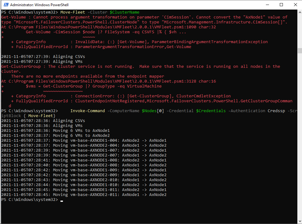 Move-Fleet -Cluster $ClusterName does not work · Issue #166 · microsoft/diskspd · GitHub