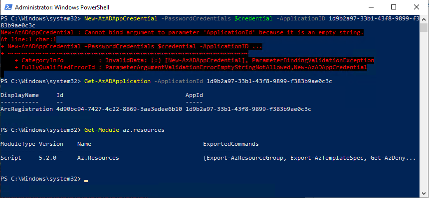New-AzADAppCredential -ApplicationID broke in 5.2.0 (was working in 5.1 ...
