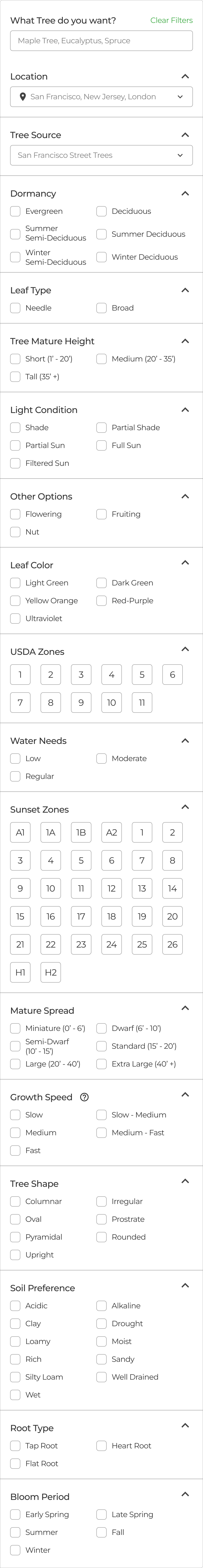 [Tree Taxonomy - Design] Filter Additions · Issue #681 · waterthetrees/wtt_front · GitHub