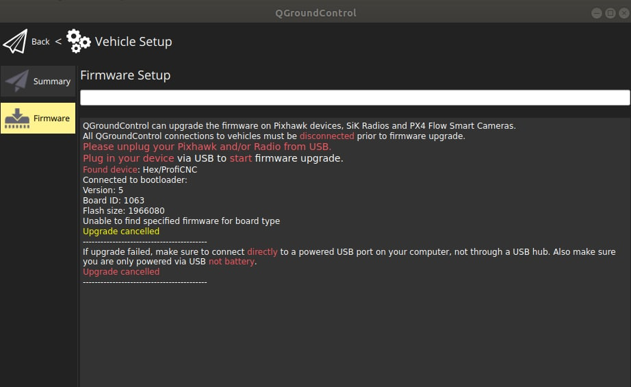 Can Not Upload Frimware To Pixhawk Cube Orange Plus · Issue 10468 · Mavlinkqgroundcontrol · Github 