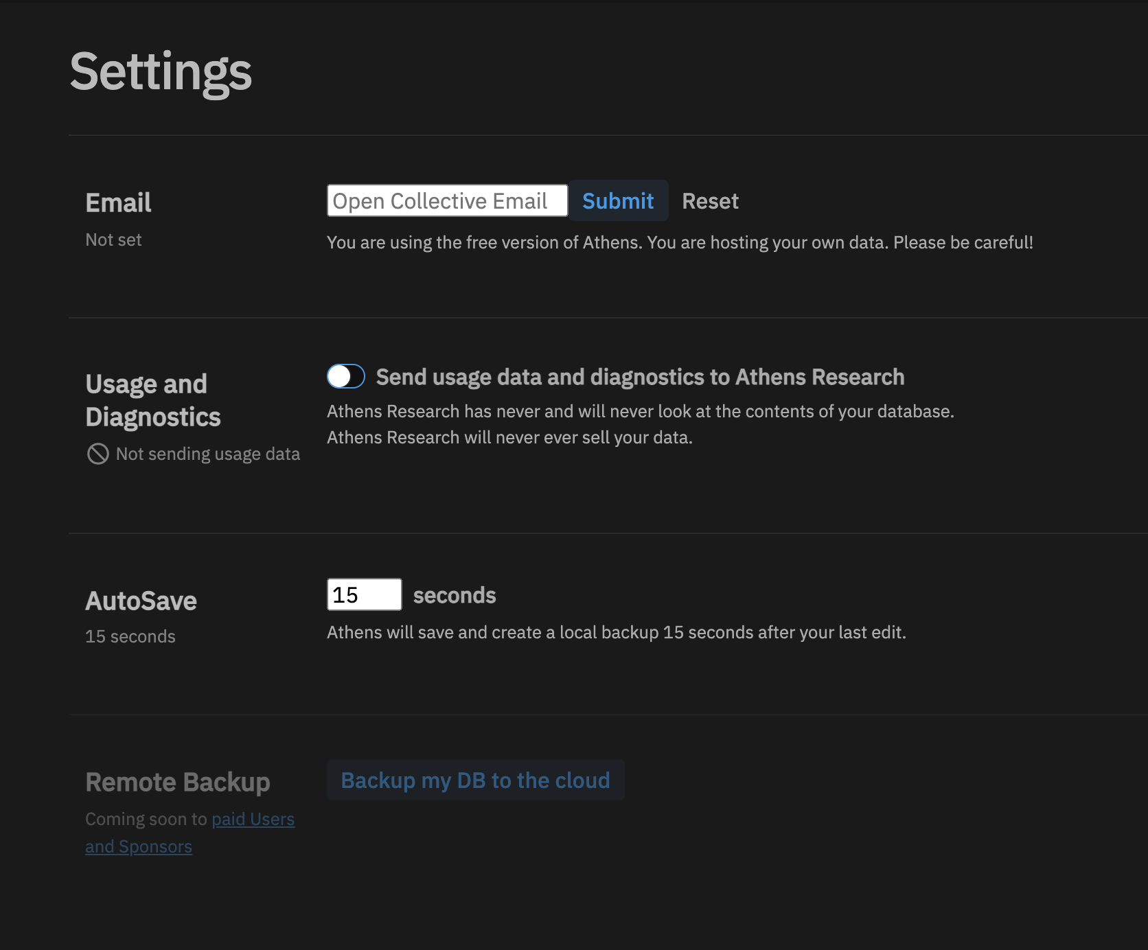 Settings Menu · Issue #881 · athensresearch/athens · GitHub