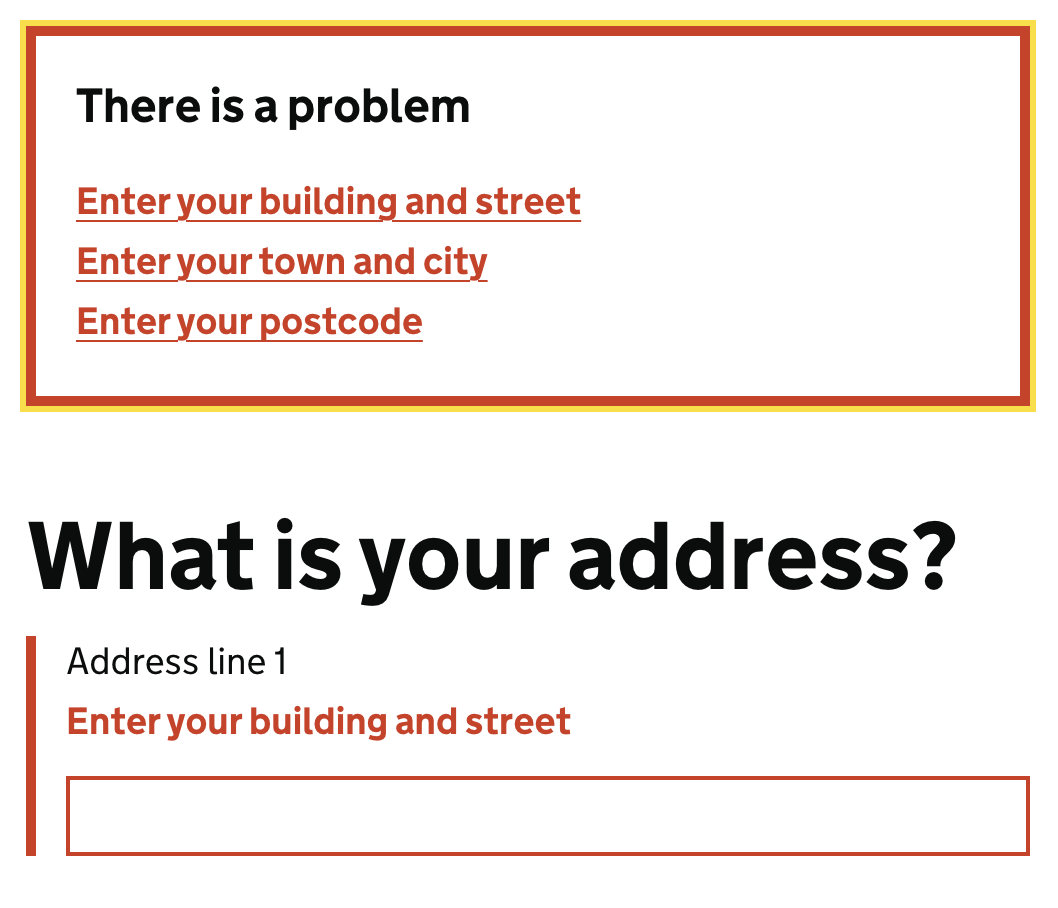 Error messages should use the same label text as the input when ...