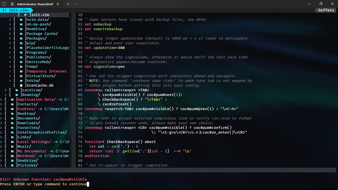 error:unknown function coc#pum#visible() · Issue #4007 · neoclide/coc.nvim · GitHub