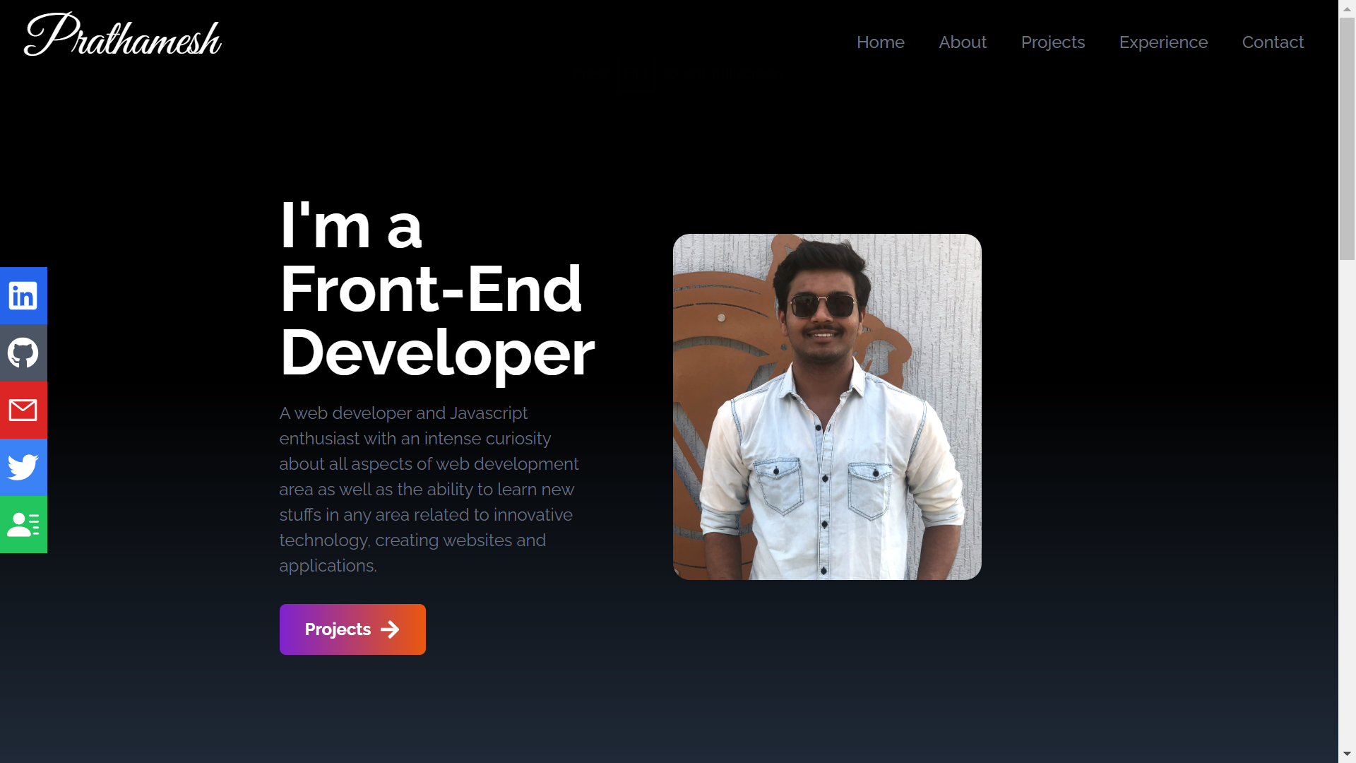 GitHub - prathambhalke/prathambhalke-PortFolio: I build the portfolio by using React Js ...