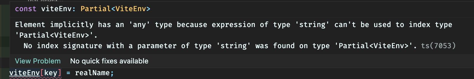 No index signature with a parameter of type 'string' was found on type 'Partial ' · Issue #1680 ...