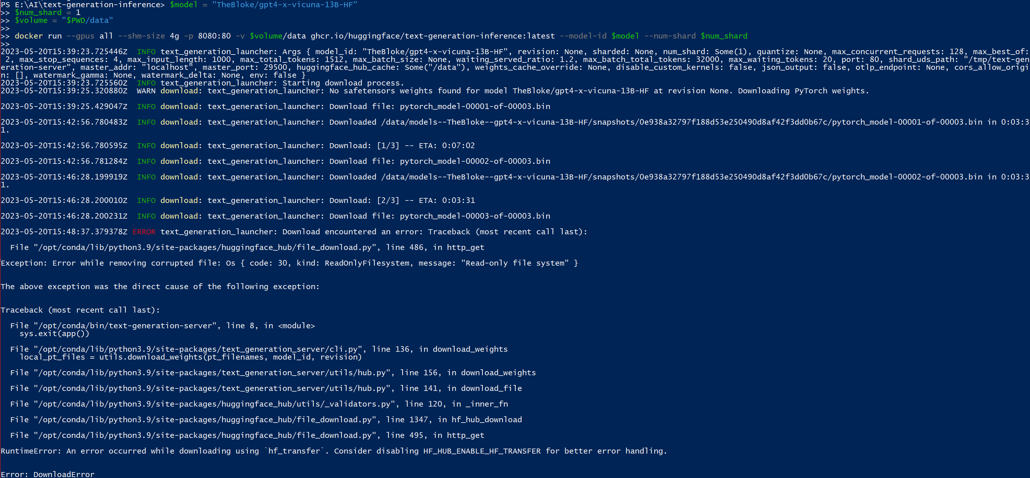 Unable to download models · Issue #346 · huggingface/text-generation ...