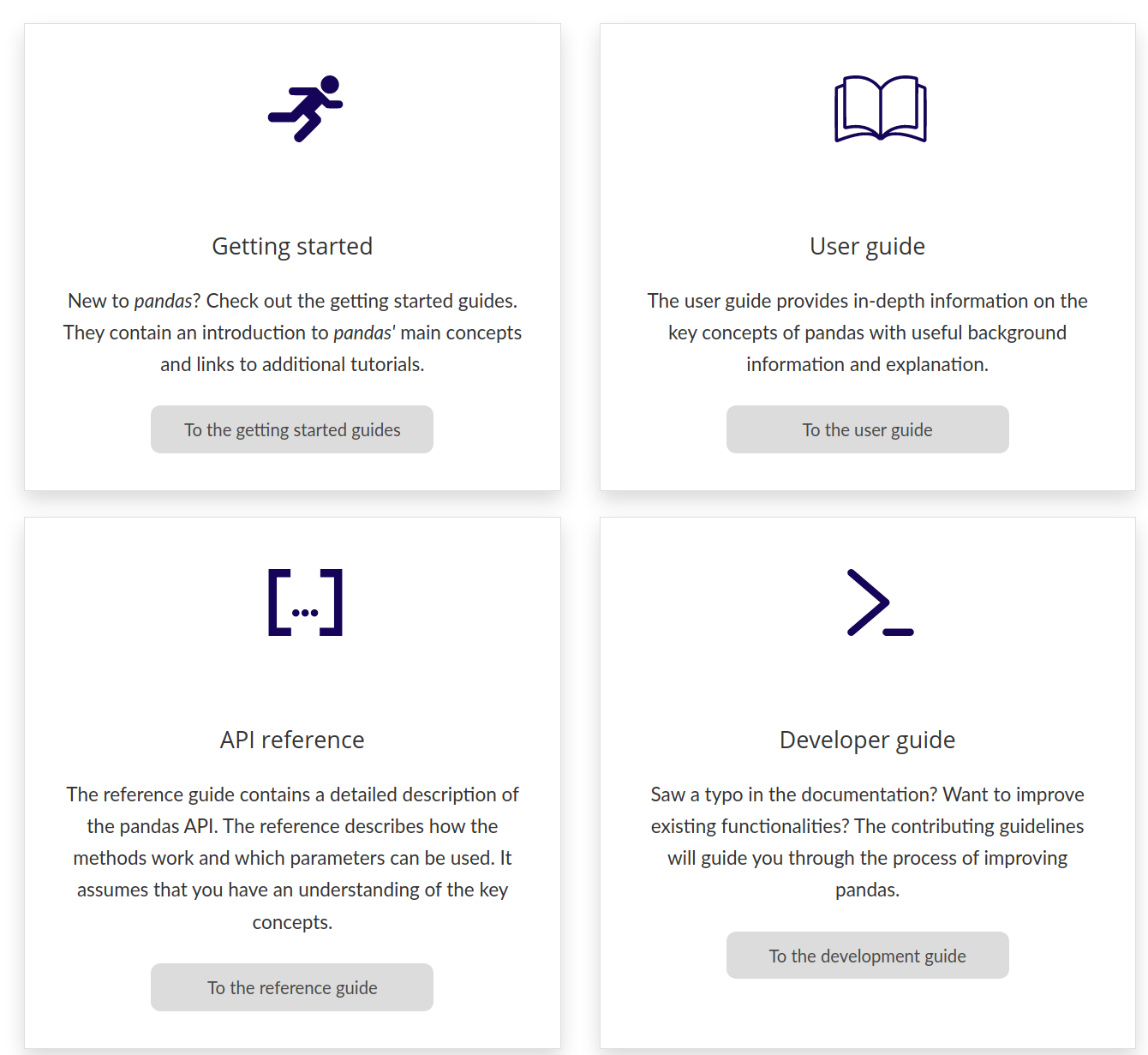 Hard to navigate docs front page, refguide link is missing · Issue ...