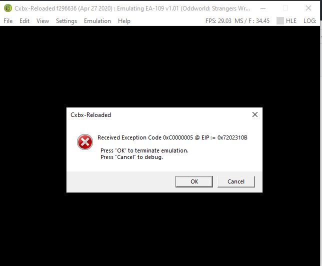 "Received Exception Code 0xC0000005 @ EIP := 0x7202310B" Popping up after Game intro · Issue ...