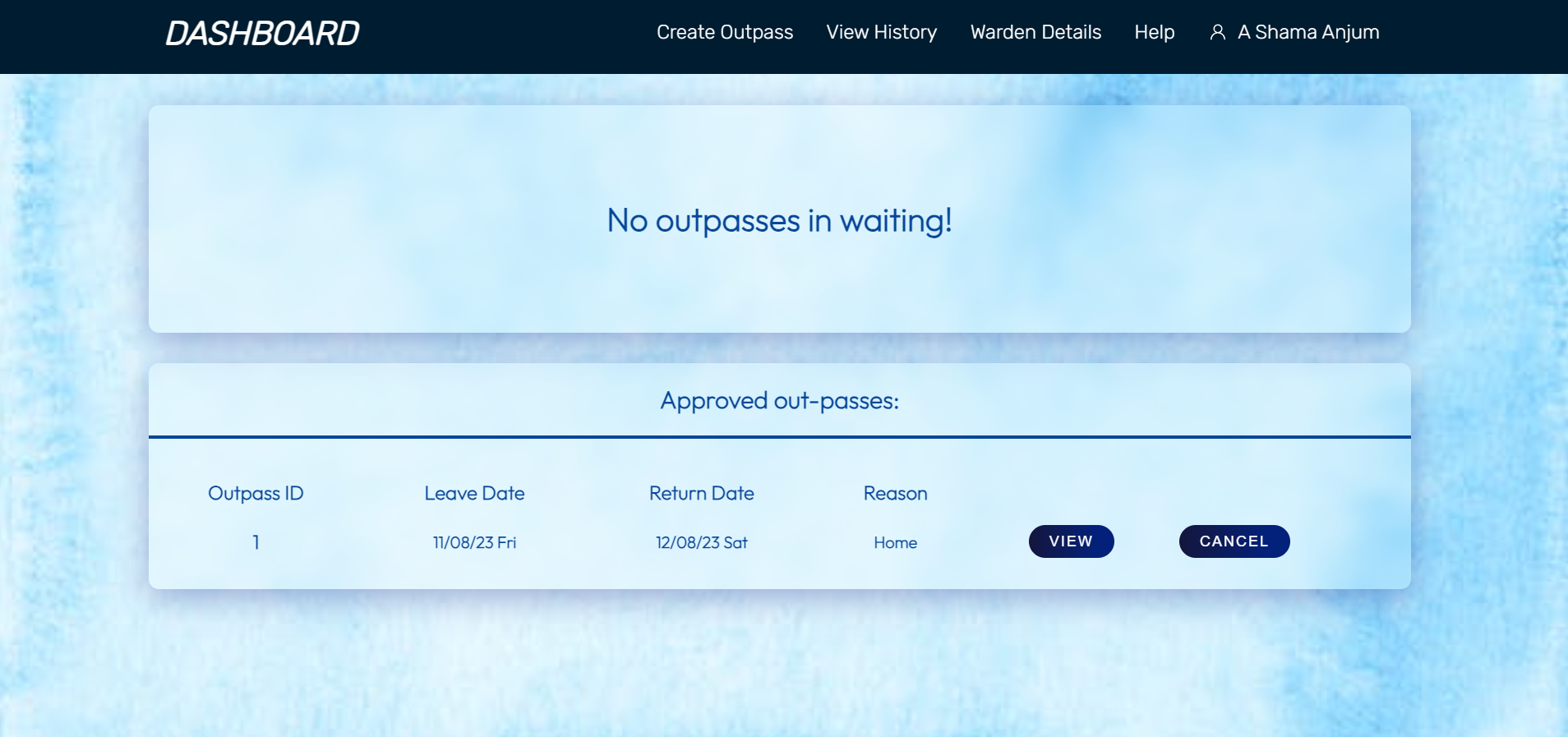 GitHub - yugen-21/Out-pass-system-student-dashboard