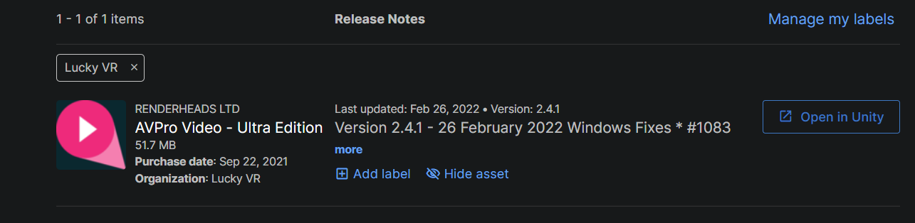 Legacy Version upgrading support · Issue #1117 · RenderHeads/UnityPlugin-AVProVideo · GitHub