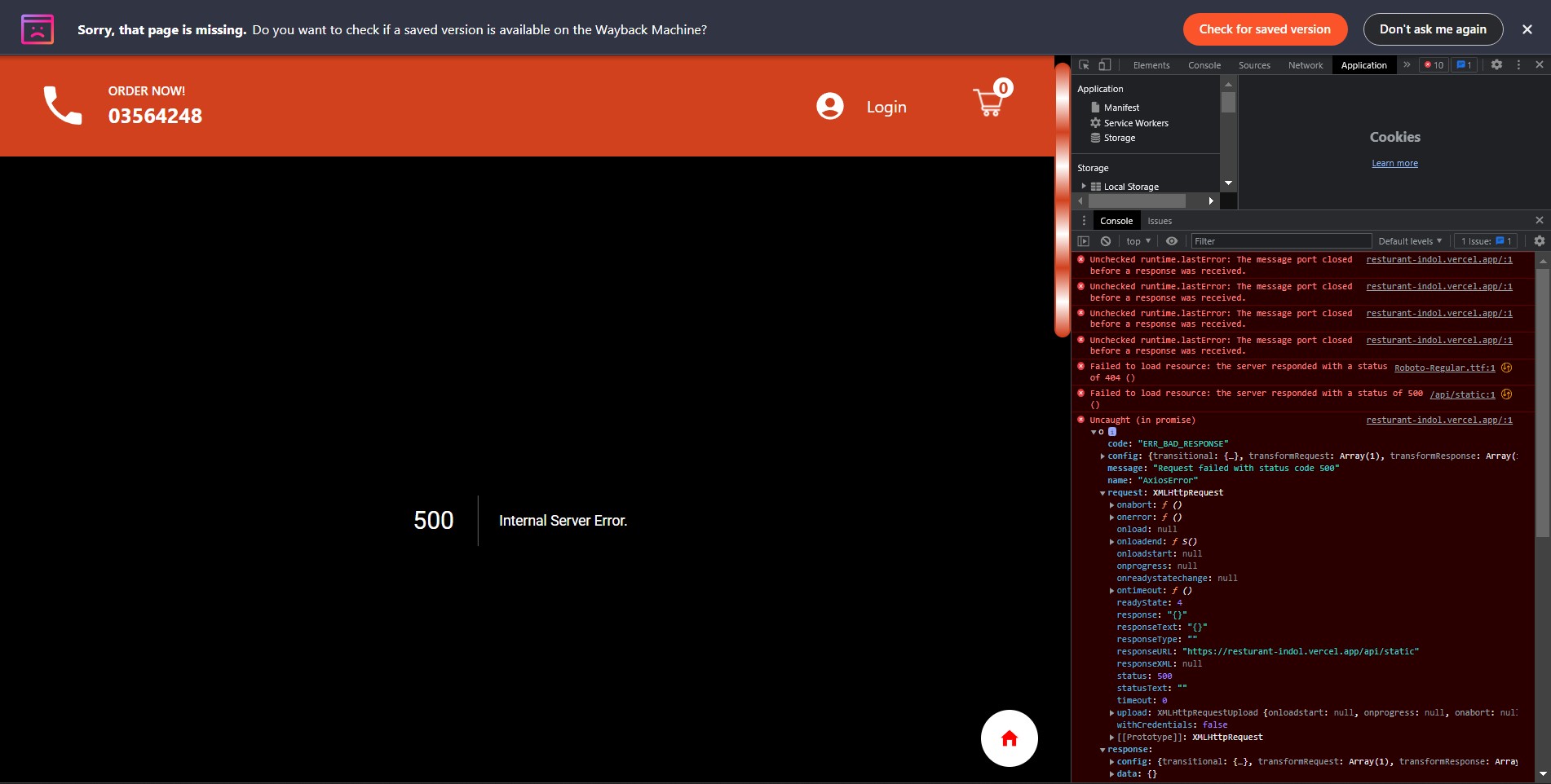 The app works locally but fails on deployment even tho it is built successfully · vercel ...
