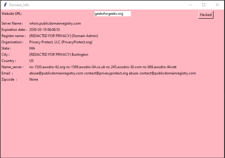 GitHub - ctflearner/Domain_information_tool