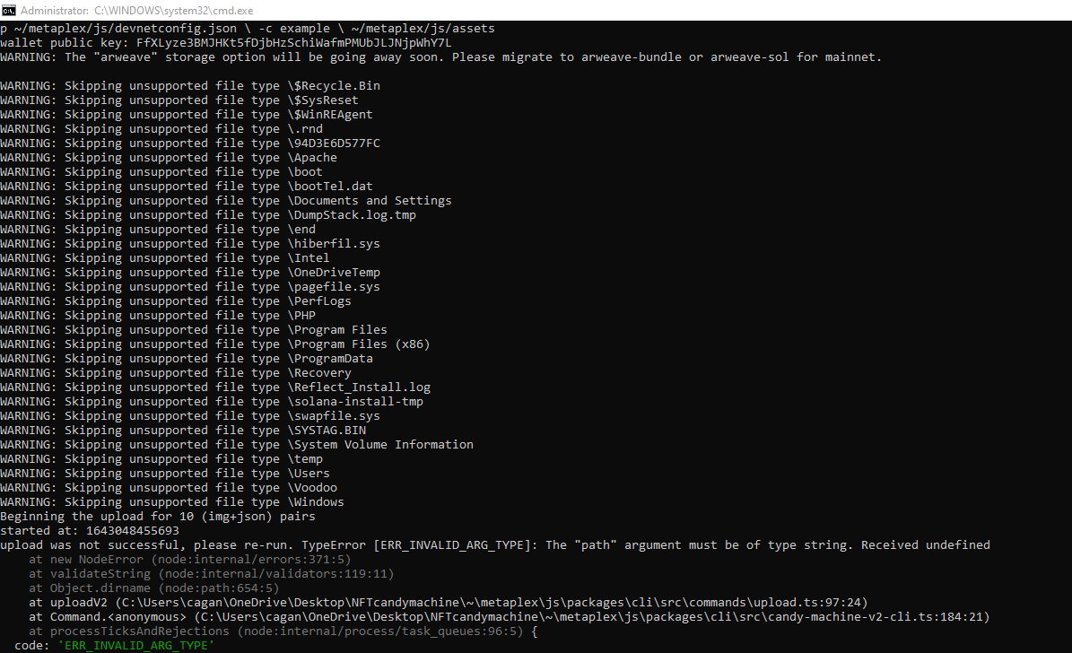 The path argument must be type of string error · Issue #1646 · metaplex-foundation/metaplex · GitHub