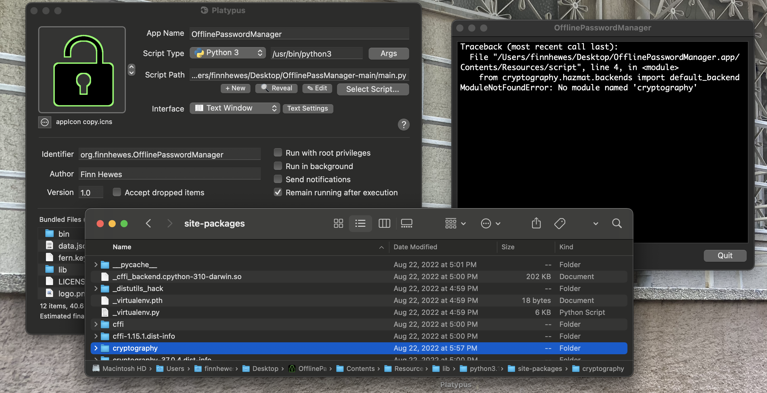 ModuleNotFoundError thrown, but module is included · Issue #231 ...