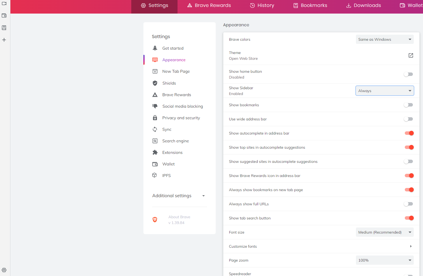 When sidebar is not enabled the text `Show Sidebar Enabled` is shown in ...