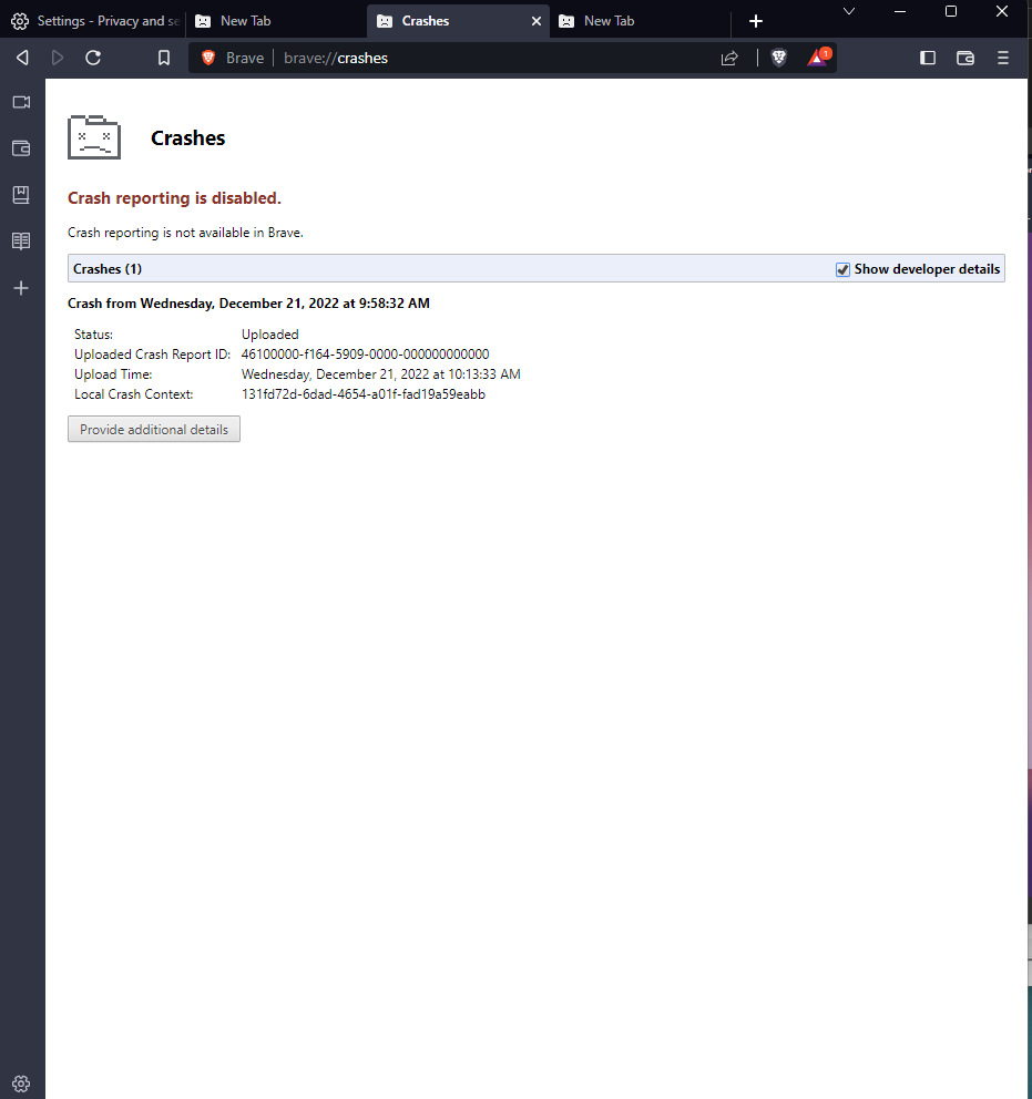 Crash report was sent when `Automatically send diagnostic reports` is ...