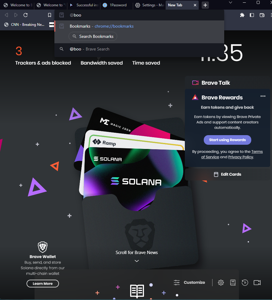 "@bookmarks bar" is not a Valid Address Bar Shortcut as it's Two Words ...