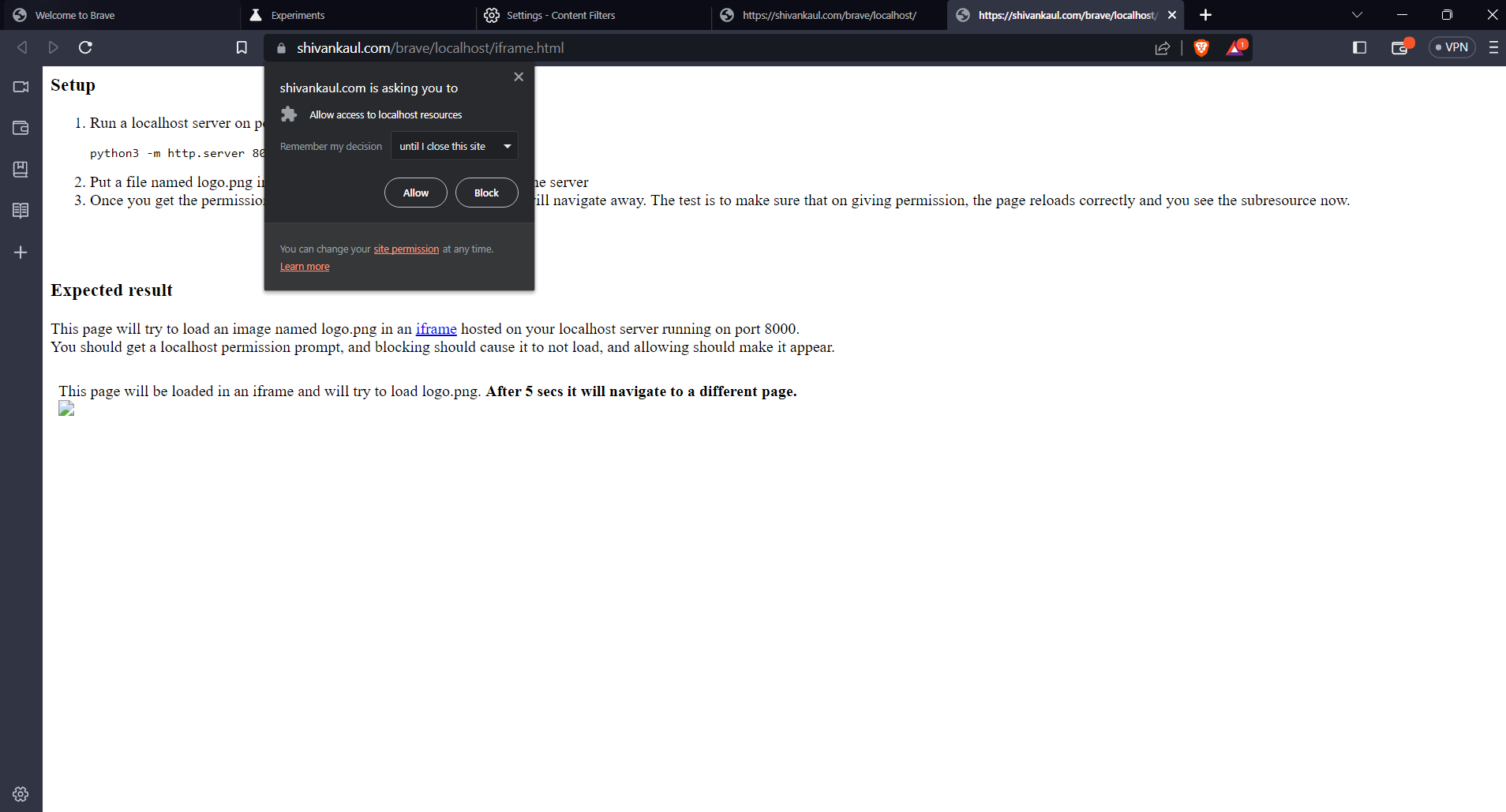 Permissioning access to localhost connections · Issue #27346 · brave/brave-browser · GitHub