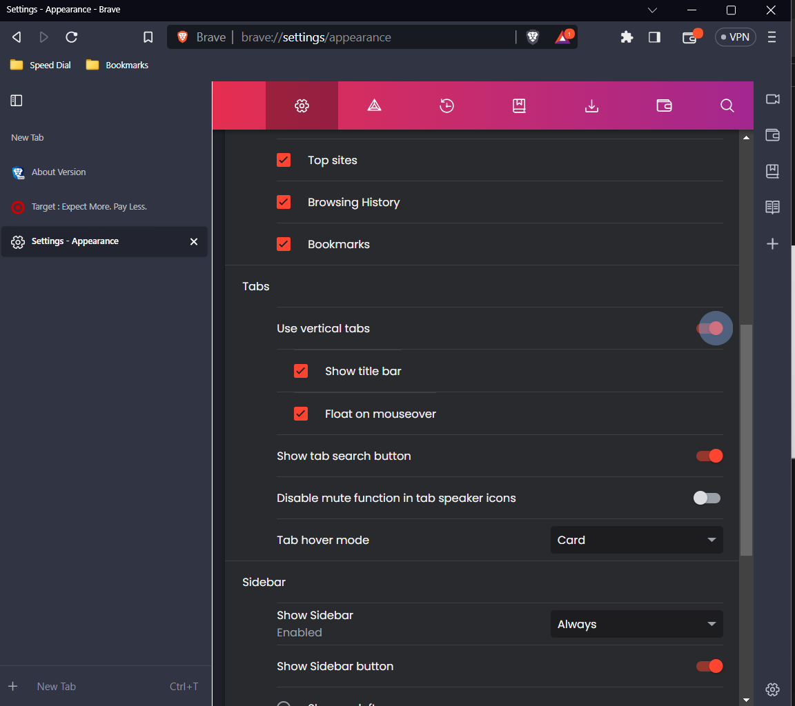 Enable `title bar` by default when enabling `vertical tabs` (Windows only) · Issue #30027 ...