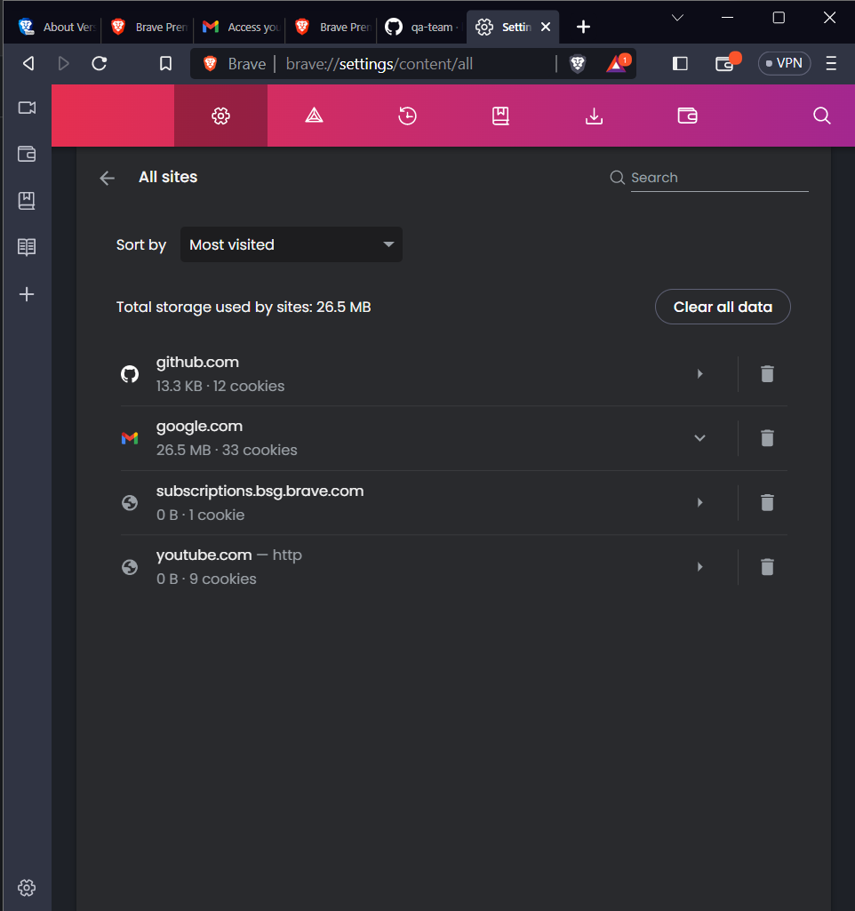 Add ability to view and manage individual cookies stored per-website in ...