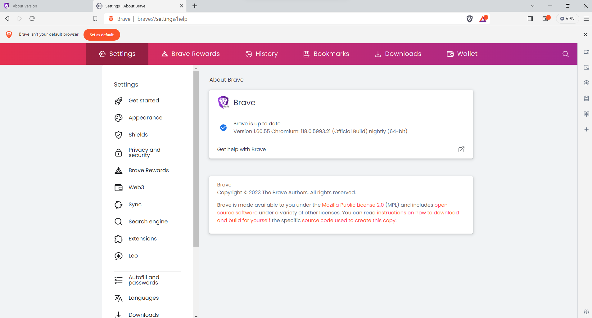 Upgrade from C117 -> C118 on Win x64 via 1.60.x - Nightly (Checking C118) · Issue #33229 · brave ...