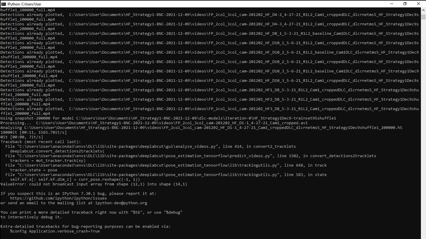 ValueError while using DeepLabCut · Issue #13490 · ipython/ipython · GitHub