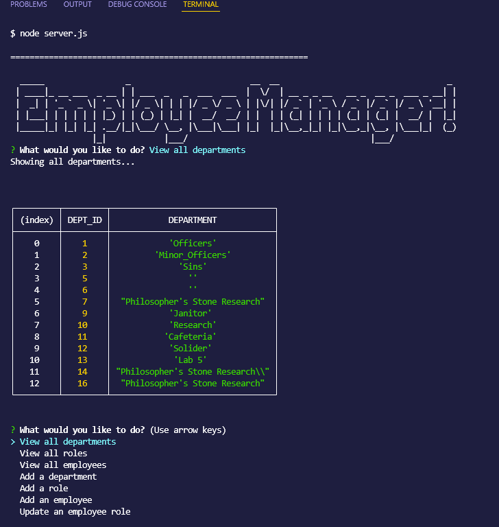 GitHub - SarahAmel/Employee.Manager.The.SQL: 2022 UCF Coding Bootcamp Employee Manager Challenge