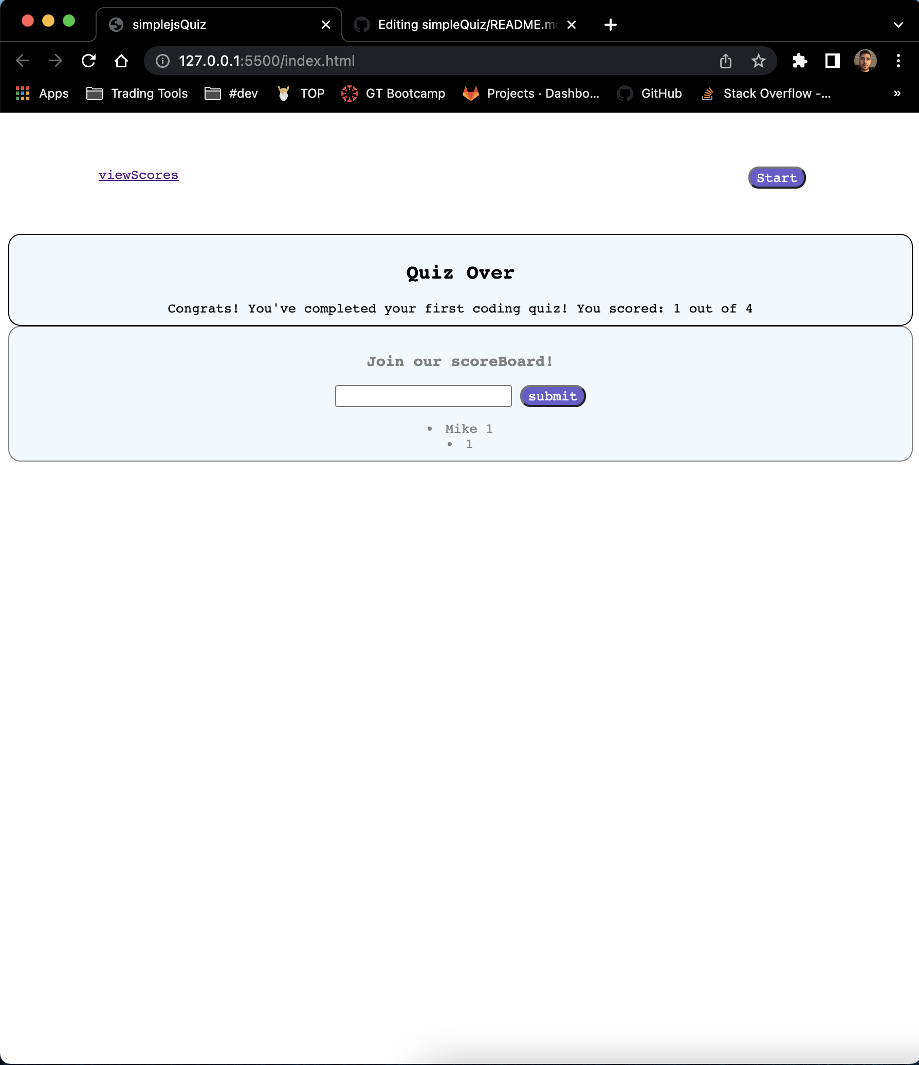 GitHub - mikedotg/simpleQuiz: This is a simple timed coding quiz with multiple-choice questions ...
