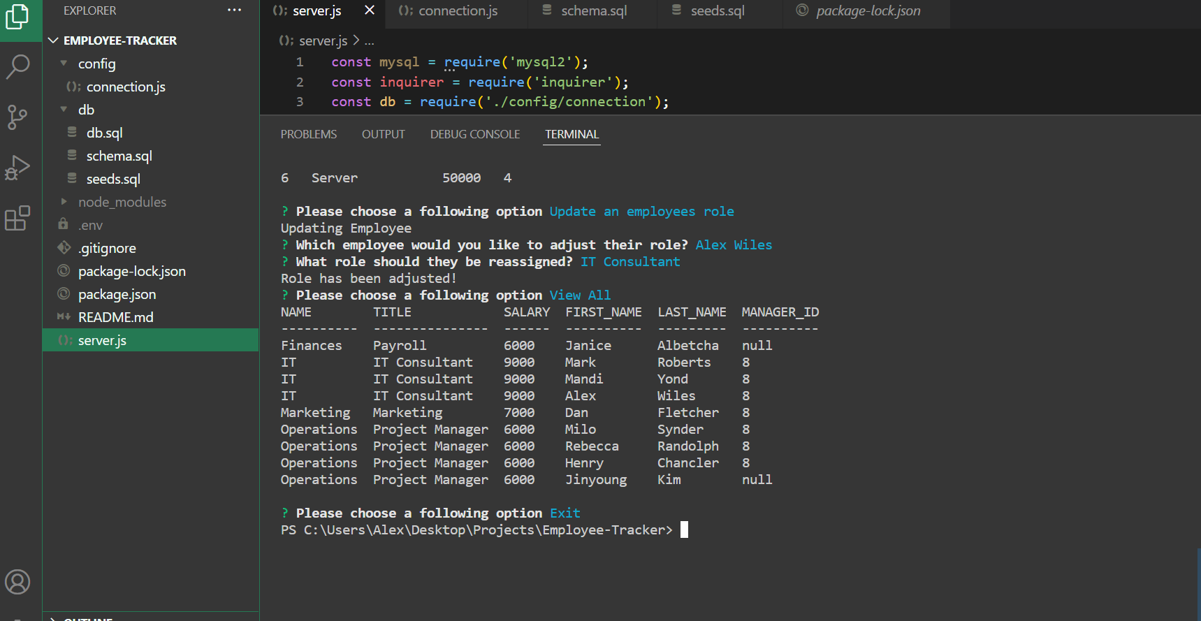 GitHub - a-wiles/Employee-Tracker