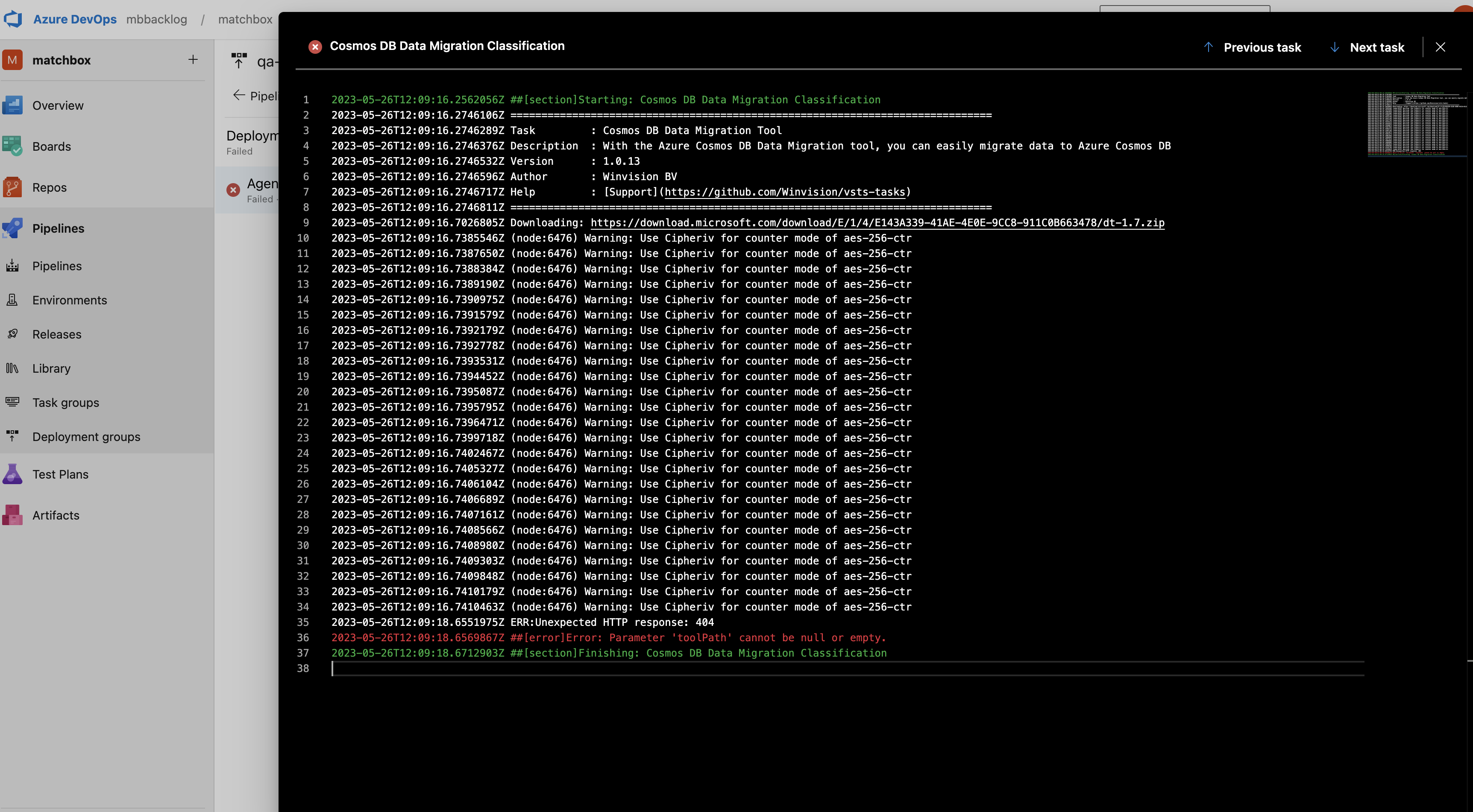 Azure DevOps Release step with "Cosmos DB Data Migration" fails · Issue #37 · Winvision/vsts ...