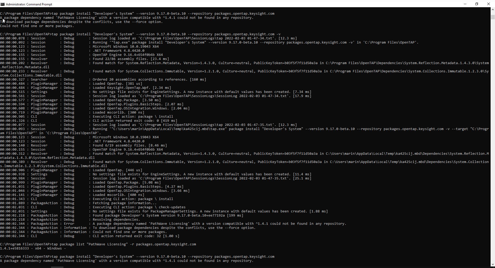 The PathWave Licensing is not installed with Developer’s System · Issue #263 · opentap/opentap ...