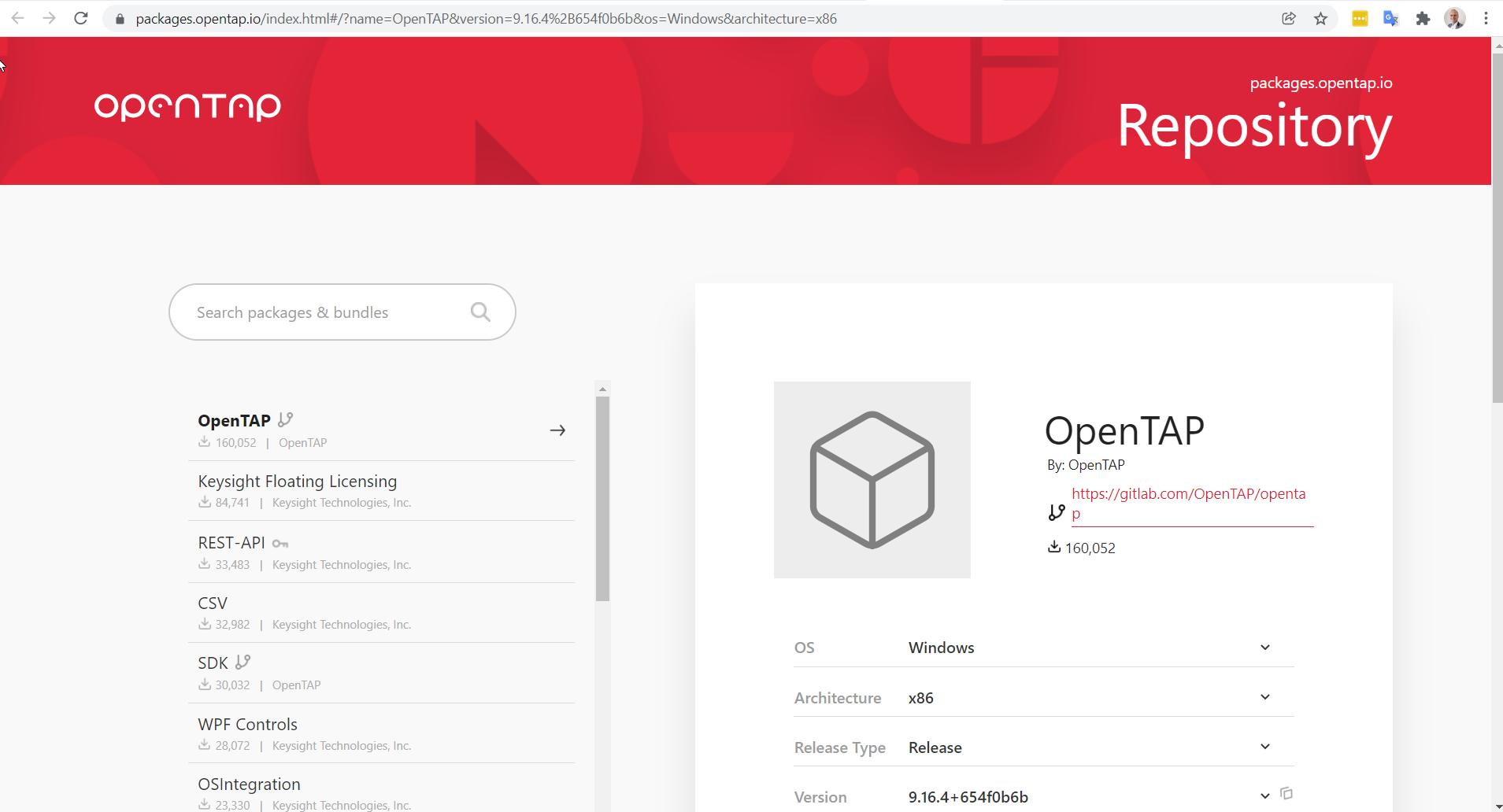(Improvement) Returning to the opentap.io form repository page is not possible · Issue #287 ...