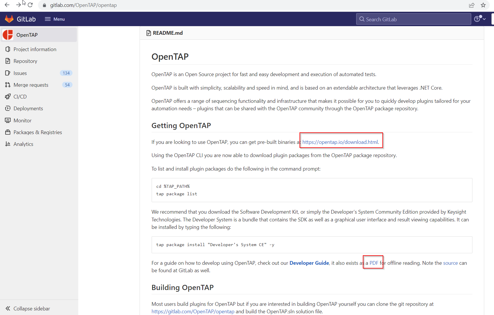 The OpenTAP project has some broken links on GitLab · Issue #319 · opentap/opentap · GitHub