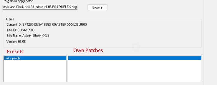 Enhacenment: Option to select user created patch over downloaded patch ...