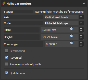 [Bug] Subtractive helix with pitch equal to the profile height results ...