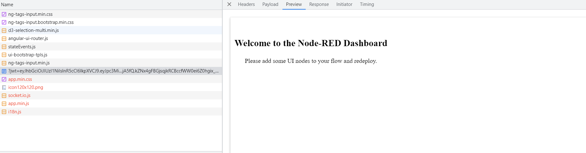 Node Red Custom Token issue · Issue #810 · node-red/node-red-dashboard · GitHub