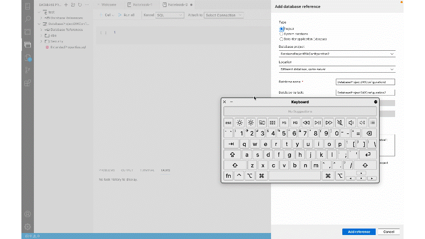 A11y_SQLAzureDataStudioMAC_Add Database reference_Project_VoiceOver: Voiceover does not announce ...